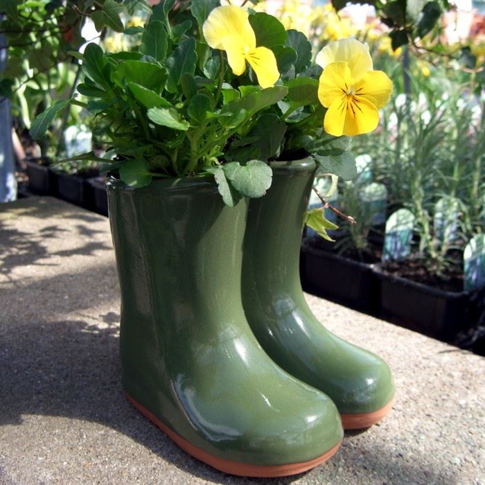 glazed welly planter | Terracotta.uk.com | Hand-made UK Terracotta ...