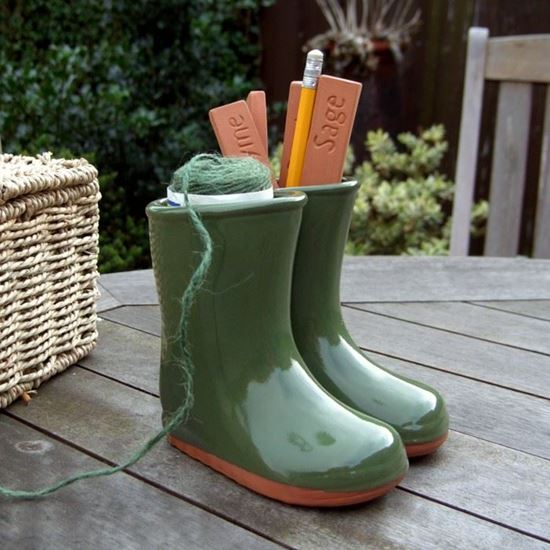 glazed welly planter | Terracotta.uk.com | Hand-made UK Terracotta ...